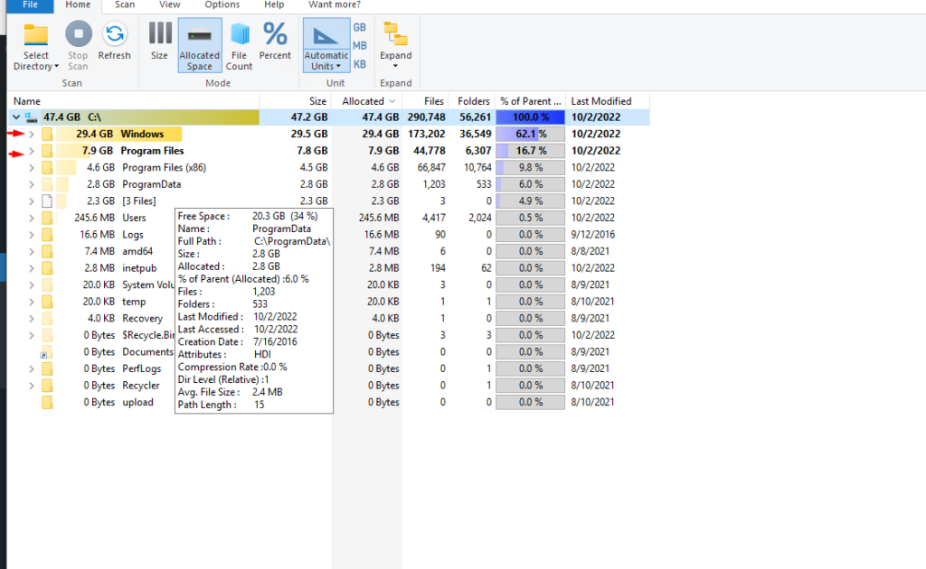 Hướng dẫn kiểm tra File/Folder chiếm dung lượng trên window - Nhan Hoa ...