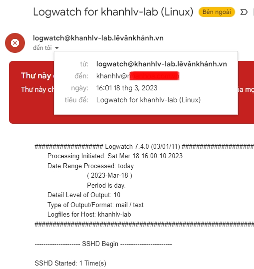 Theo dõi nhật ký hệ thống với Logwatch - Nhan Hoa Knowledgebase