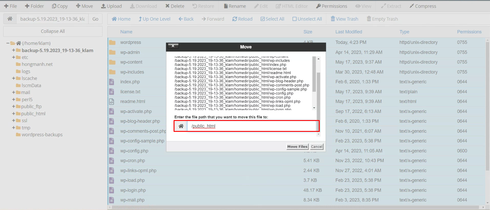 Cpanel Hướng Dẫn Backup Và Restore Website Thủ Công Nhan Hoa Knowledgebase