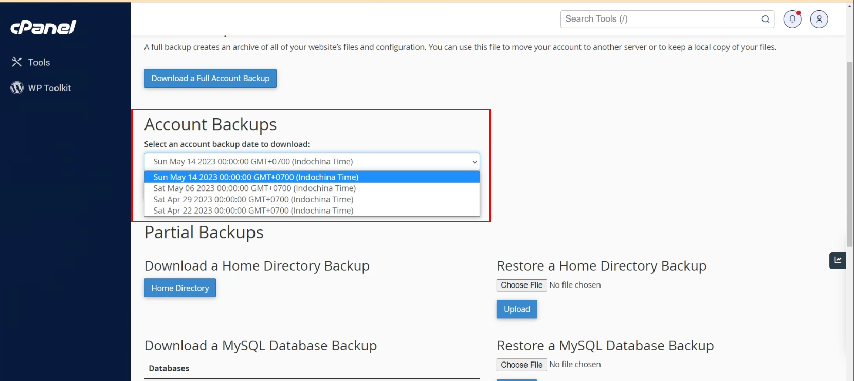 [cPanel] Hướng dẫn backup và restore website thủ công - Nhan Hoa ...