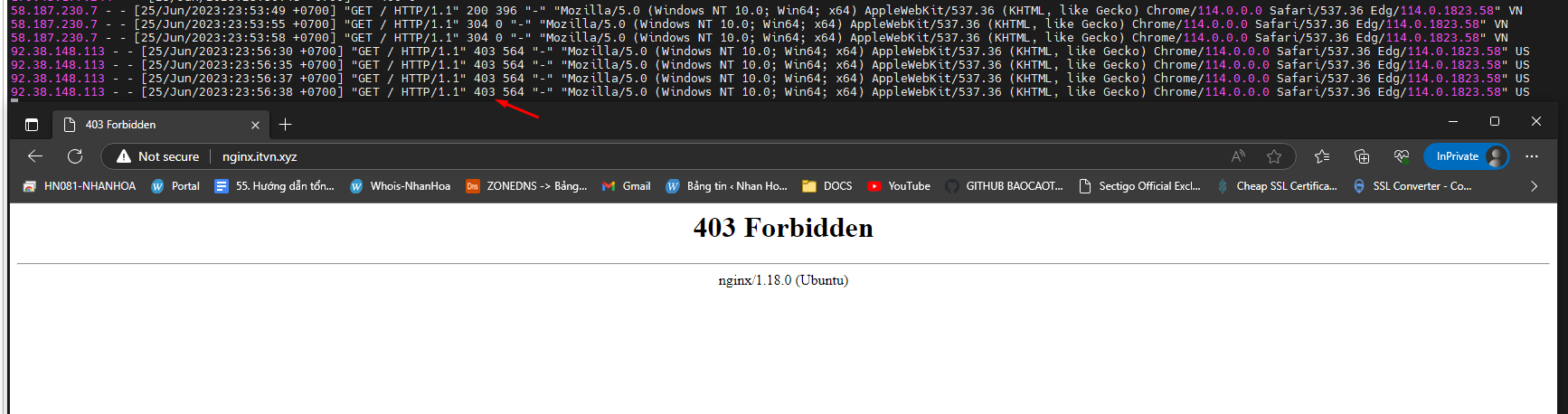 Nginx - Blocking access từ một quốc gia - Nhan Hoa Knowledgebase