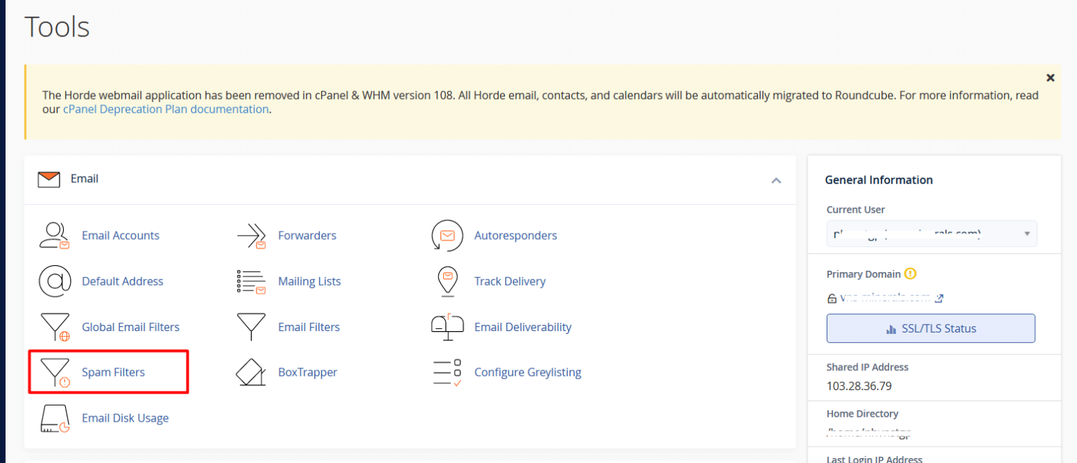 Hướng dẫn sử dụng chức năng Spam Filters trên mail hosting cPanel ...