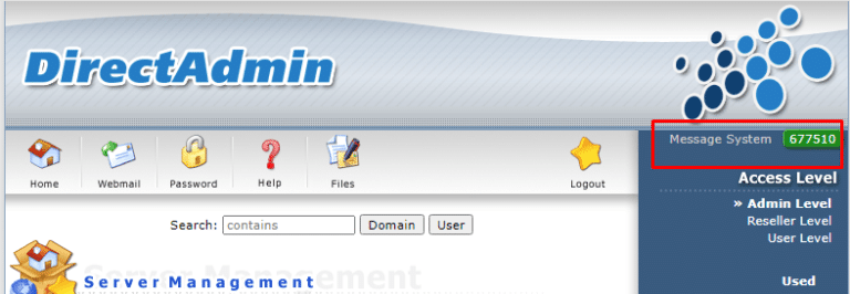 Hướng dẫn xóa Messages System trên DirectAdmin - Nhan Hoa Knowledgebase