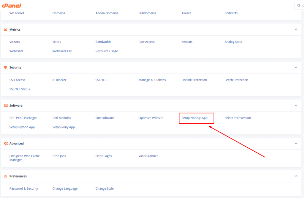 Hướng dẫn cài đặt NodeJS App trên cPanel - Nhan Hoa Knowledgebase