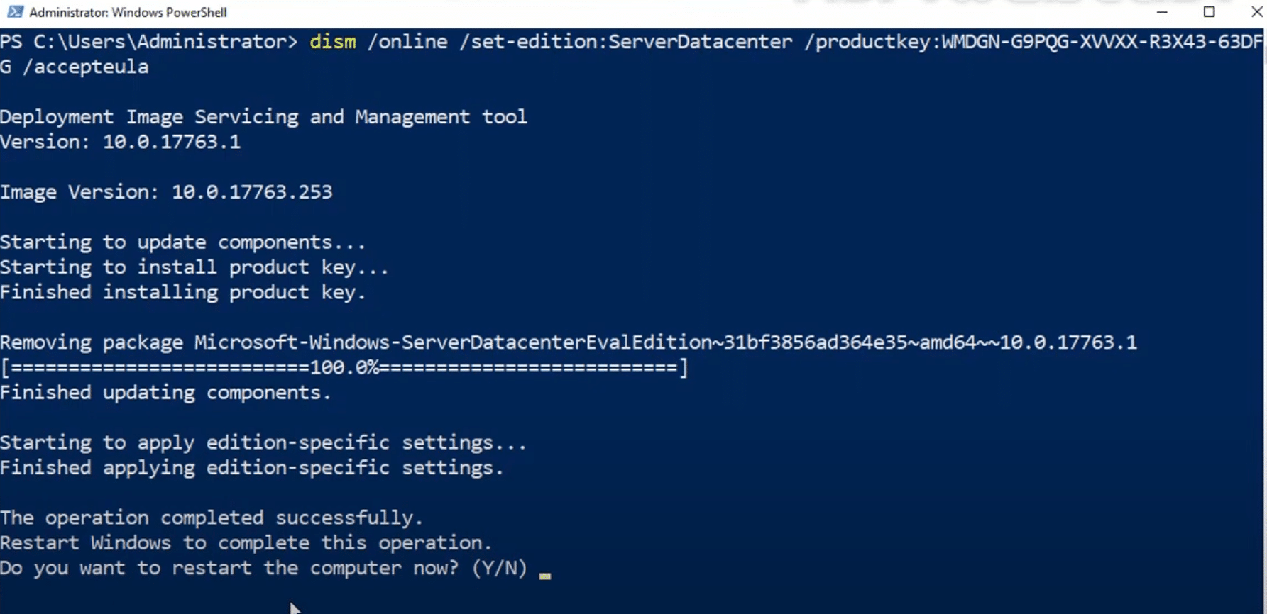 Hướng dẫn convert Windows Server Evaluation 2016 2019 2022 sang bản Standard - Datacenter - Nhan ...