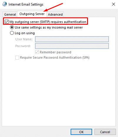 Hướng dẫn cấu hình Email server trên Outlook - Nhan Hoa Knowledgebase