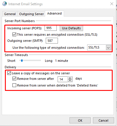 Hướng dẫn cấu hình Email server trên Outlook - Nhan Hoa Knowledgebase